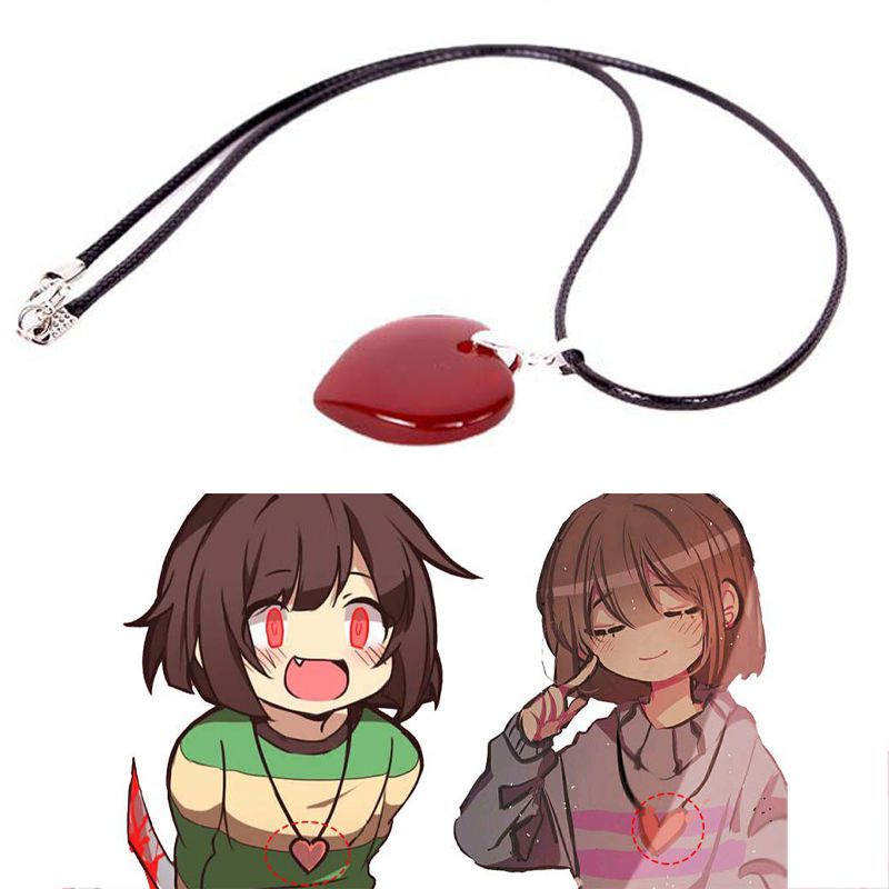 สร้อยคอคอสเพลย์ Undertale Chara Love Heart Cosp เส้นผ่าศูนย์กลางจี้เกม ...