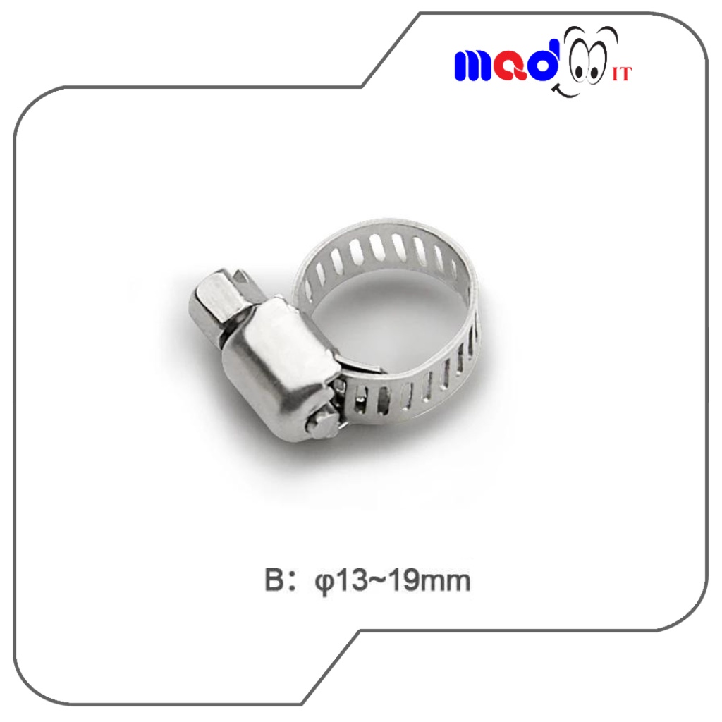 เข็มขัดรัดท่อ ขนาด 8-12mm และ 13-19 มม.สกรูสแตนเลสวงแหวนรัดสายยาง ...