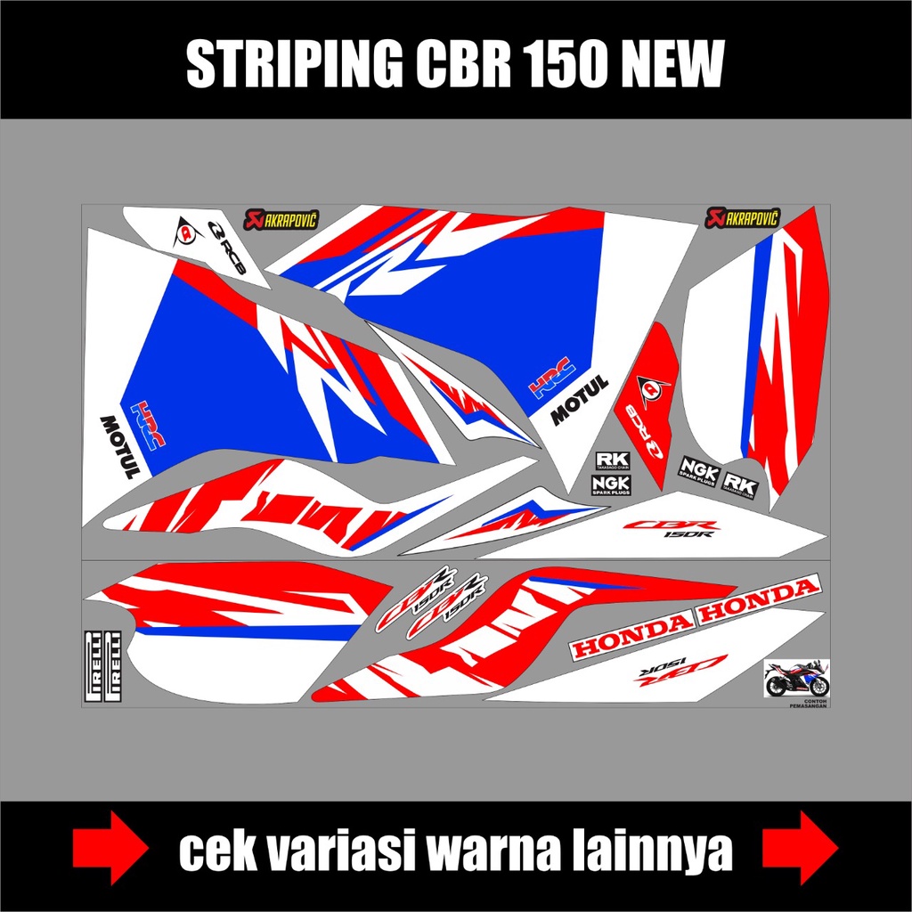 สติกเกอร์ CBR150R K45R 2021 2022/DECAL SEMI FULL BODY HONDA ALL NEW CBR ...
