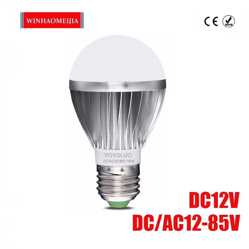 หลอดไฟ LED DC12V 15W 12W DC/AC24V 9W 6W 3W E27 สีขาวเย็น สําหรับตั้งแคมป์ ล่าสัตว์ กลางแจ้ง ...