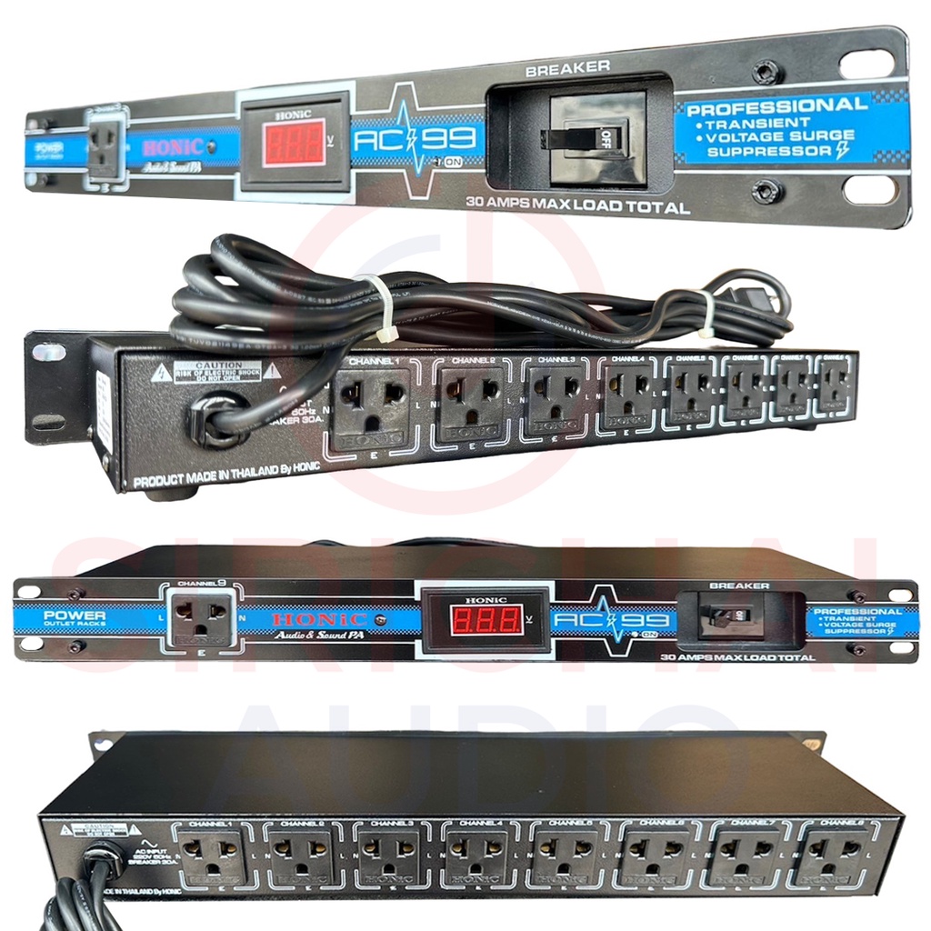 ปลั๊กแร็ค HONIC AC99 ปลั๊กไฟติดตู้แร็ค9ช่อง เบรกเกอร์30A ac-99 | Shopee Thailand