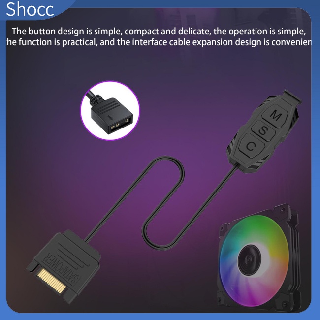 พัดลมระบายความร้อน Argb Mini Controller 5v 3pin To SATA Powered Built ...