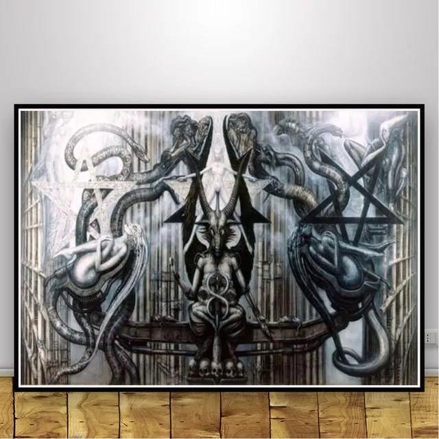 Hr Giger Li Ii ภาพโปสเตอร์ บนผ้าใบ ลายเอเลี่ยน สไตล์วินเทจ สําหรับตก ...