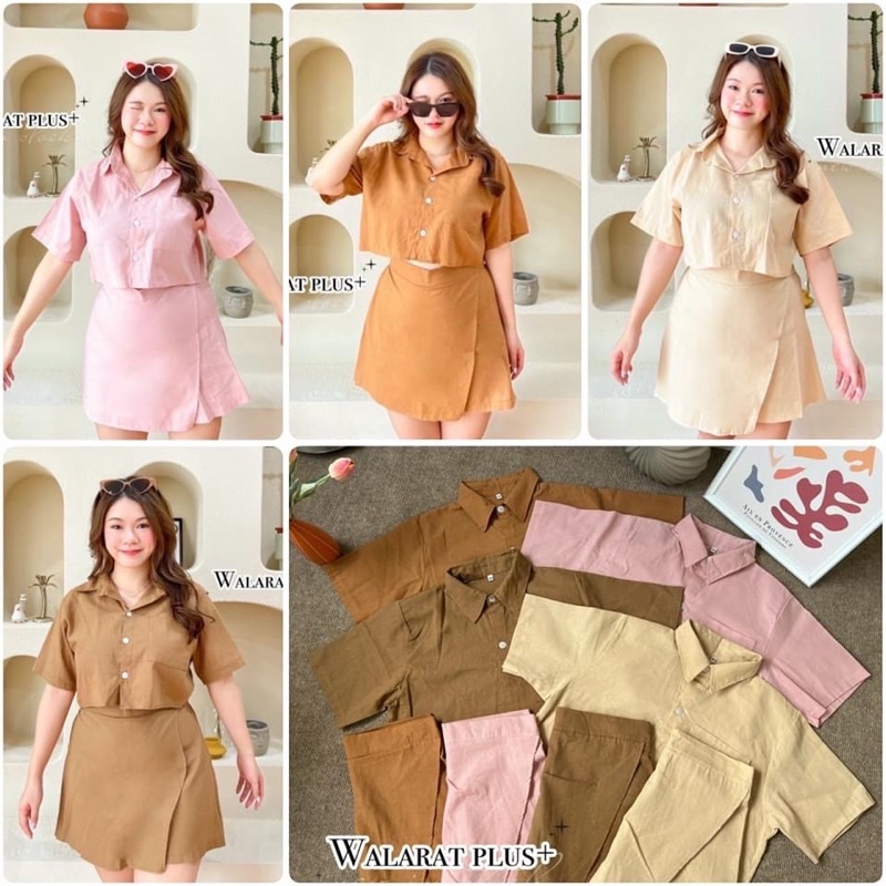ชุด2ชิ้น เซ็ตผ้าฝ้ายสาวอวบใส่สวยน่ารักสไตล์เกาหลีม๊ากๆ ไซส์ใหญ่ plussize | Shopee Thailand