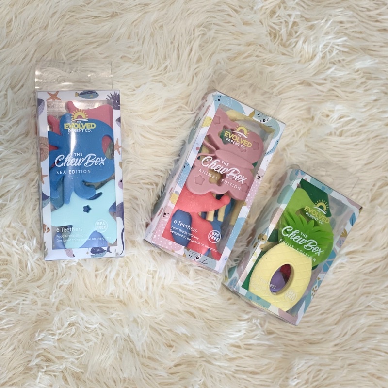 The Chew Box – Teething Toys ยางกัดซิลิโคน Chew Box 6 pieces: เซต 6 ...
