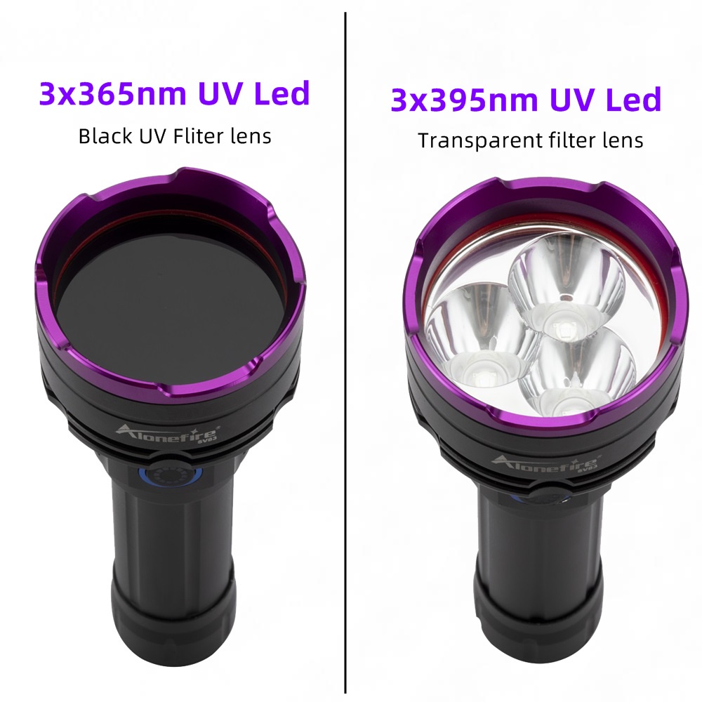 Alonefire SV83 ไฟฉาย UV 30W แสงสีดํา ชาร์จไฟได้ 365nm อัลตราไวโอเลต ...
