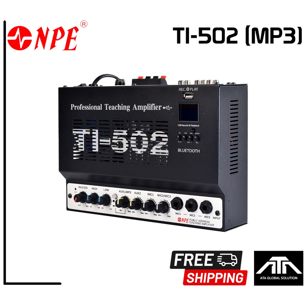 NPE TI-502 (MP3) TEACHING AMP มีช่องเสียบ USB เชื่อมต่อ Bluetooth ได้ เครื่องขยายเสียงสำหรับห้อง ...