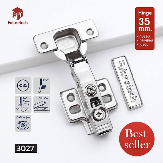 บานพับถ้วย 35 มม. รุ่น 3027 ระบบ Soft Close Futuretech บานพับทับขอบ ...