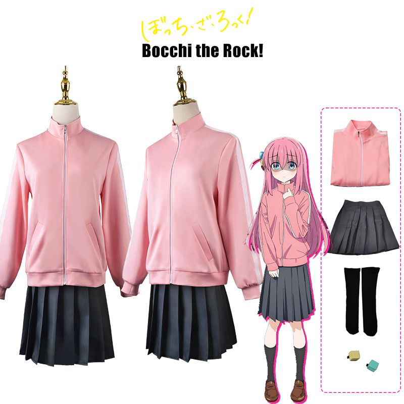 Bocchi the Rock Cosplay Gotou Hitori Girl Anime Costume Pink Jacket ...