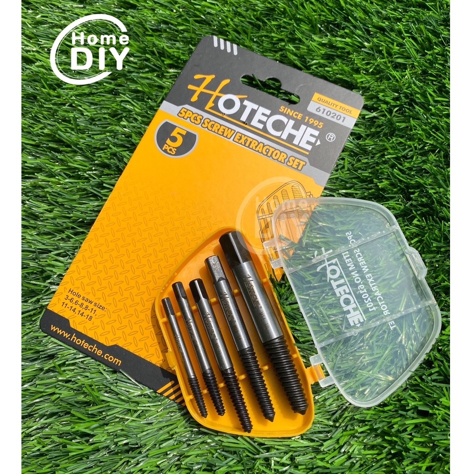 Hoteche.610201 ชุดถอนน็อตเกลียวซ้าย 5 ตัวชุด สำหรับถอนน็อต ถอดเกลียวซ้าย ถอนเกลียวซ้าย ถอดหัวน ...
