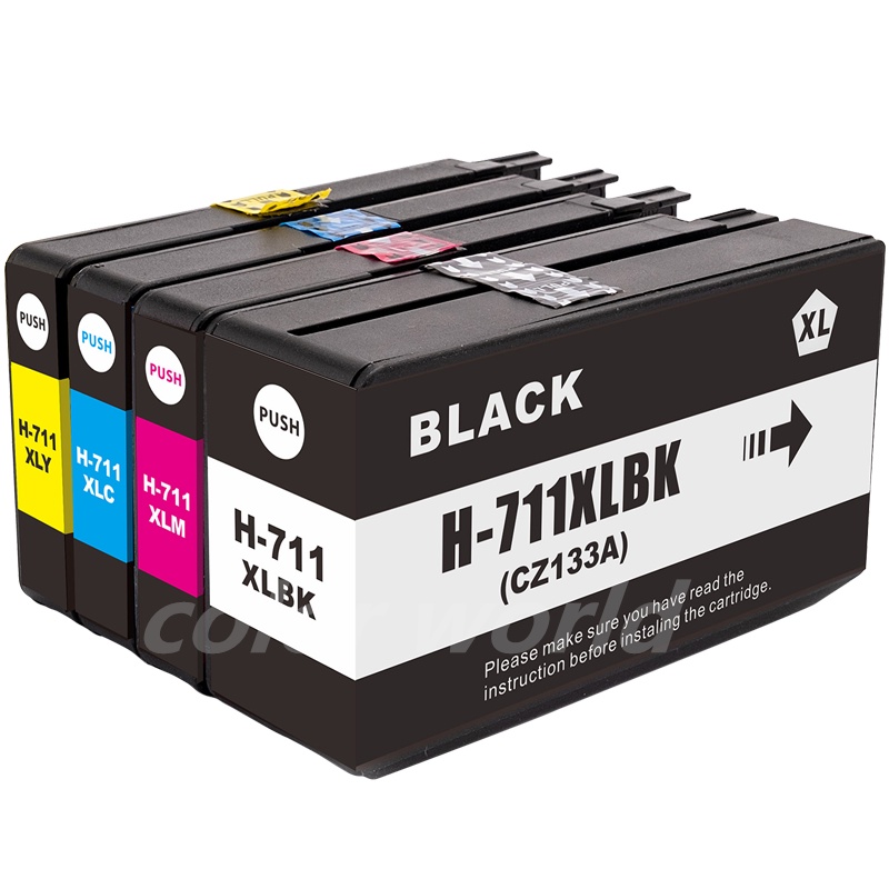 เข้ากันได้กับ HP711 Ink ตลับหมึกเทียบเท่า สำหรับ HP711 711XL 711BK/711C ...