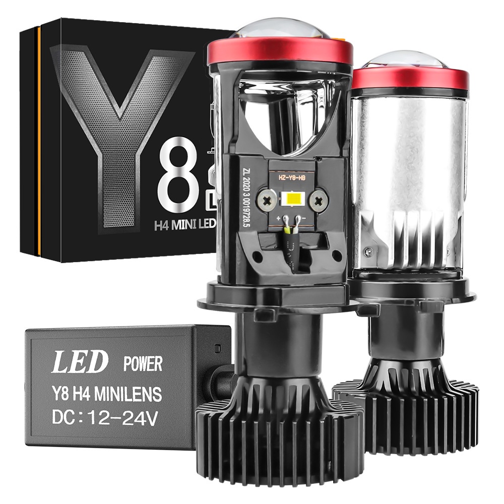 🔥1คู่ หลอดไฟรถยนต์ LED Y6 Y8 Y11 ไฟหน้า Mini Projectorรุ่นRและY6D-R ขั้ว H4(Y9 Y7)หลอดไฟหน้า Y14 ...