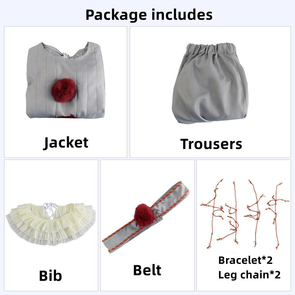 Movie Stephen King's It Pennywise Cosplay Costume for Adult Kids Clown ...