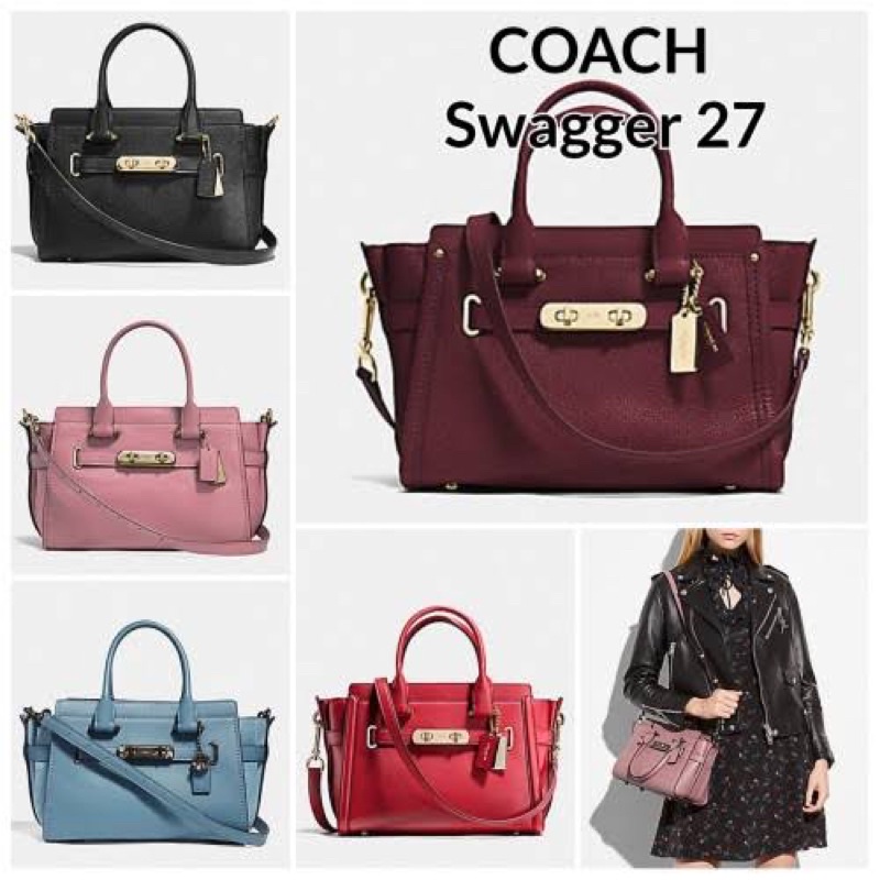 COACH SWAGGER 27 IN PEBBLE LEATHER (COACH F34816) | Shopee Thailand