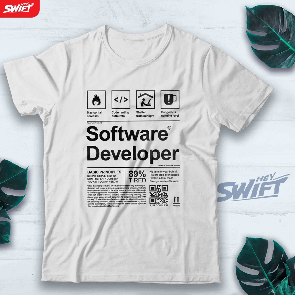 เสื้อยืด SOFTWARE DEVELOPER LABEL ENGINEER CODING PROGRAMMER TSHIRT เสื้อผ้า DISTRO | Shopee ...