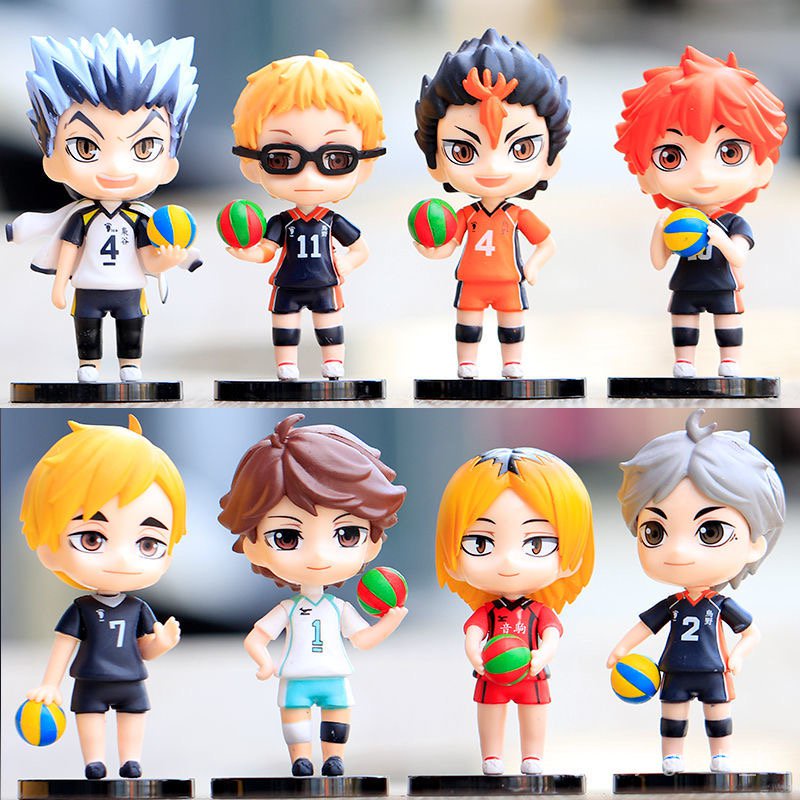 Haikyuu Figure Anime 8pcs/Set Toys Cartoon Shoyo Tobio Kenma Tooru PVC ...