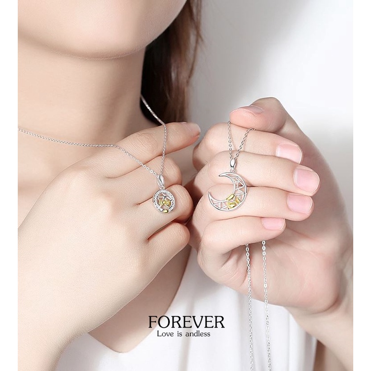 Dear star NC02 สร้อยคอคู่เงินแท้ 92.5% ดาวเคียงเดือน ไม่แยกขาย | Shopee Thailand