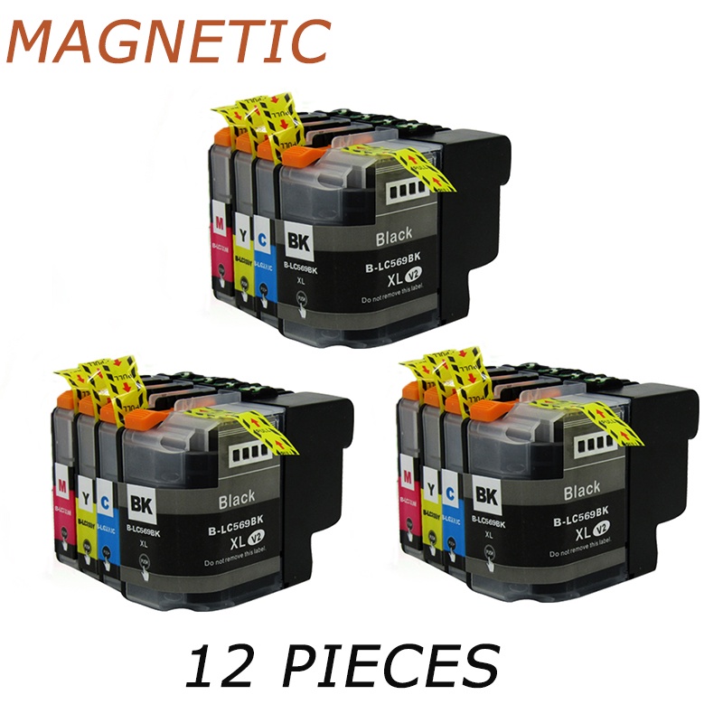 12ชิ้น LC569 LC569XL LC565 LC565XL ตลับหมึกสำหรับ Brother MFC-J3520 MFC ...