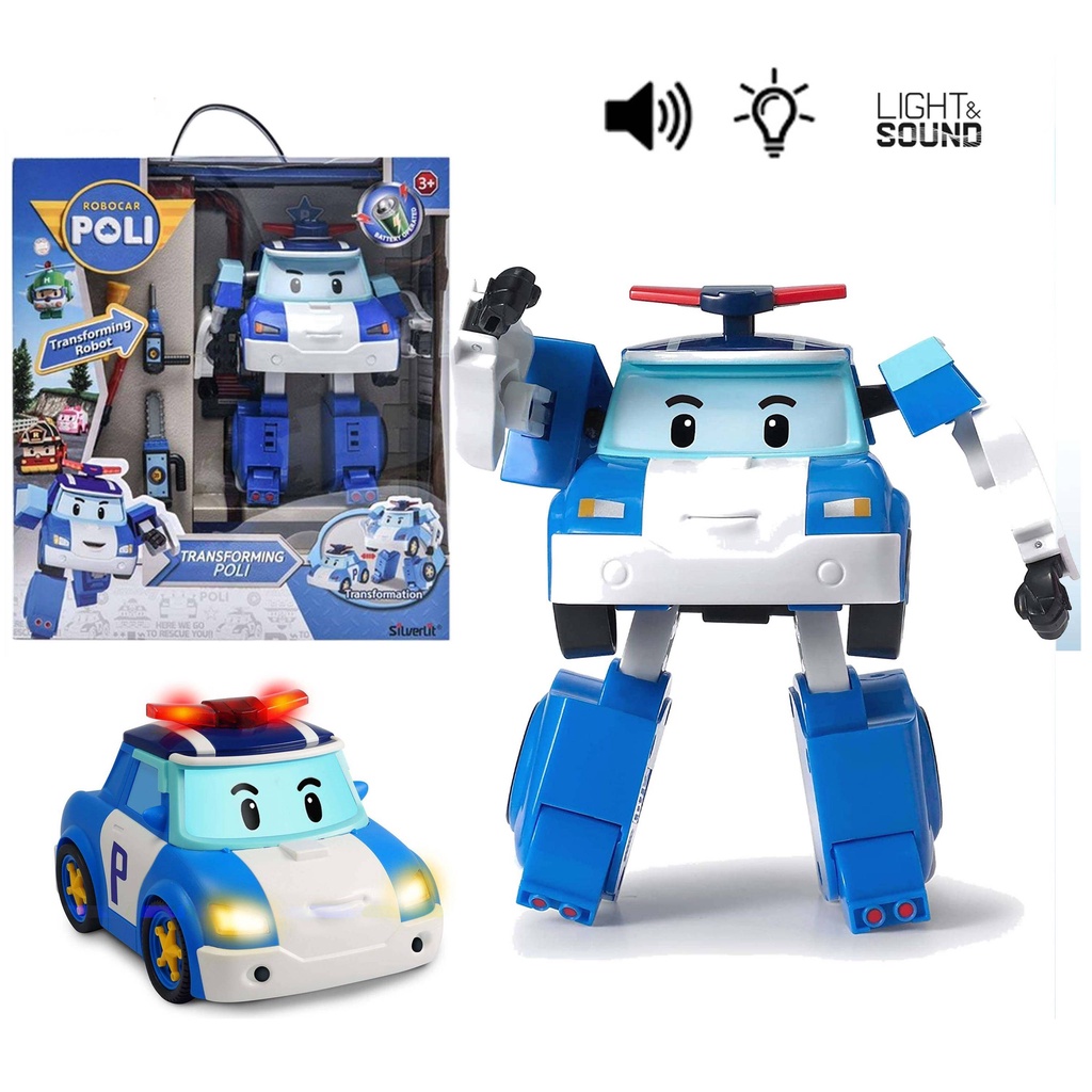 Robocar Poli(โรโบคาร์โพลิ)Sound & Light Transforming Poli ของเล่นโรโบคา ...