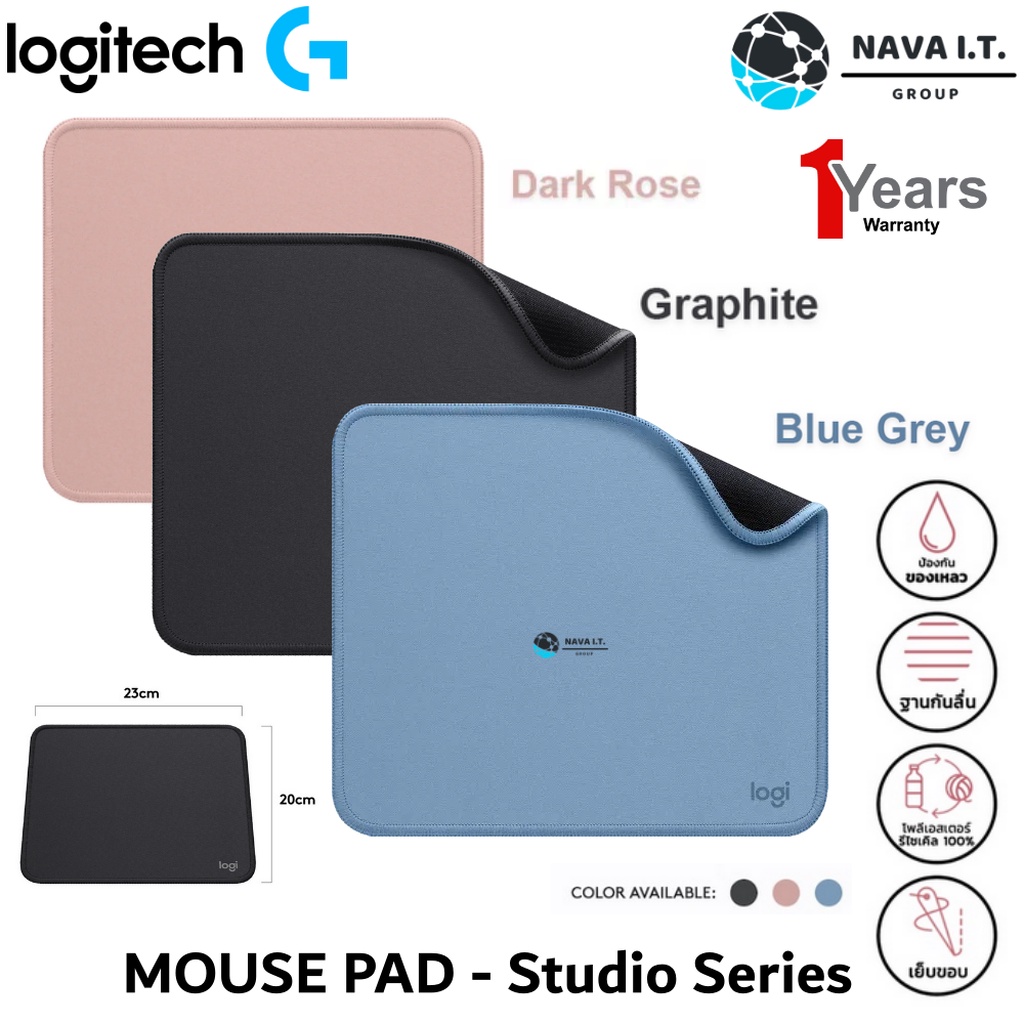 🛵มีส่งด่วน💨 LOGITECH Desk Mat MOUSE PAD STUDIO SERIES 20X23 CM พร้อมฐาน ...