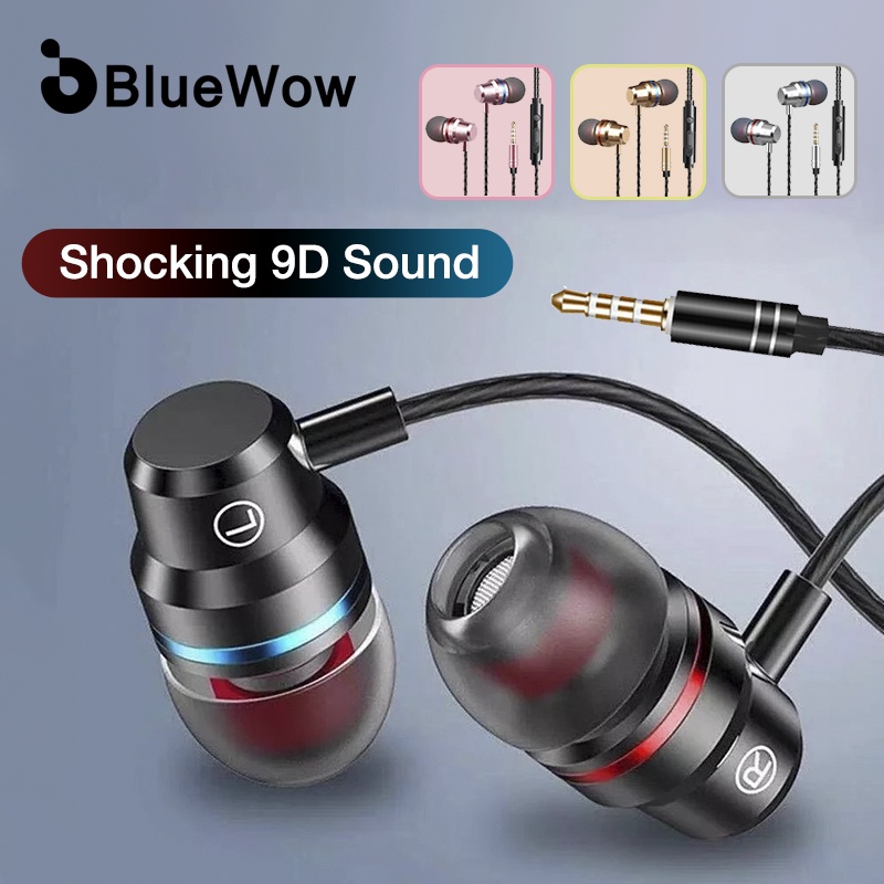 Bluewow G2 หูฟังอินเอียร์ แบบมีสาย AUX 3.5 มม. พร้อมไมโครโฟน สําหรับ Samsung Xiaomi Huawei ...