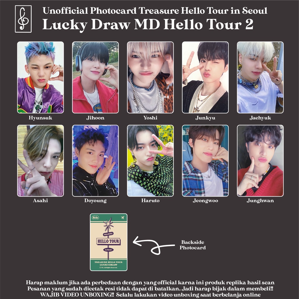 Replika [TREASURE Replica] โฟโต้การ์ด HELLO TOUR MD LUCKY DRAW IN SOEUL ...
