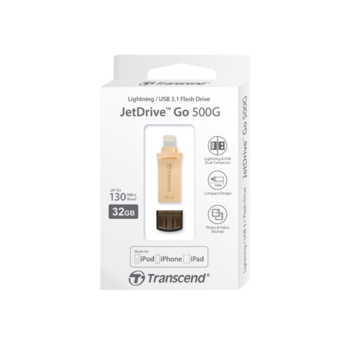 ** สินค้า เคลียสต็อค ** Transcend รุ่น GO500S 32GB. USB DRIVE GOLD MADE ...