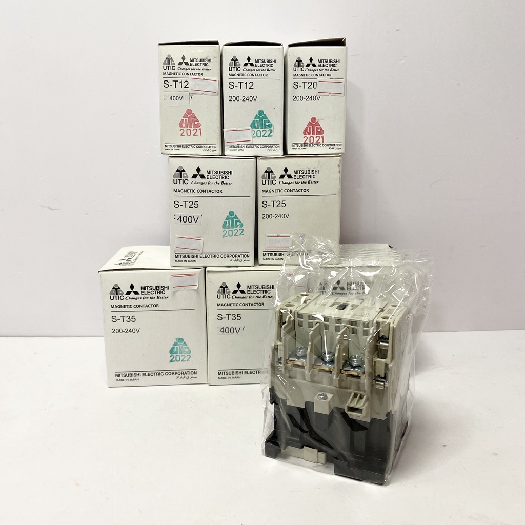 Magnetic Contactor แม็กเนติก คอนแท็คเตอร์ Mitsubishi S-T12 S-T20 S-T25 S-T35 S-T50 200-240V 400V ...