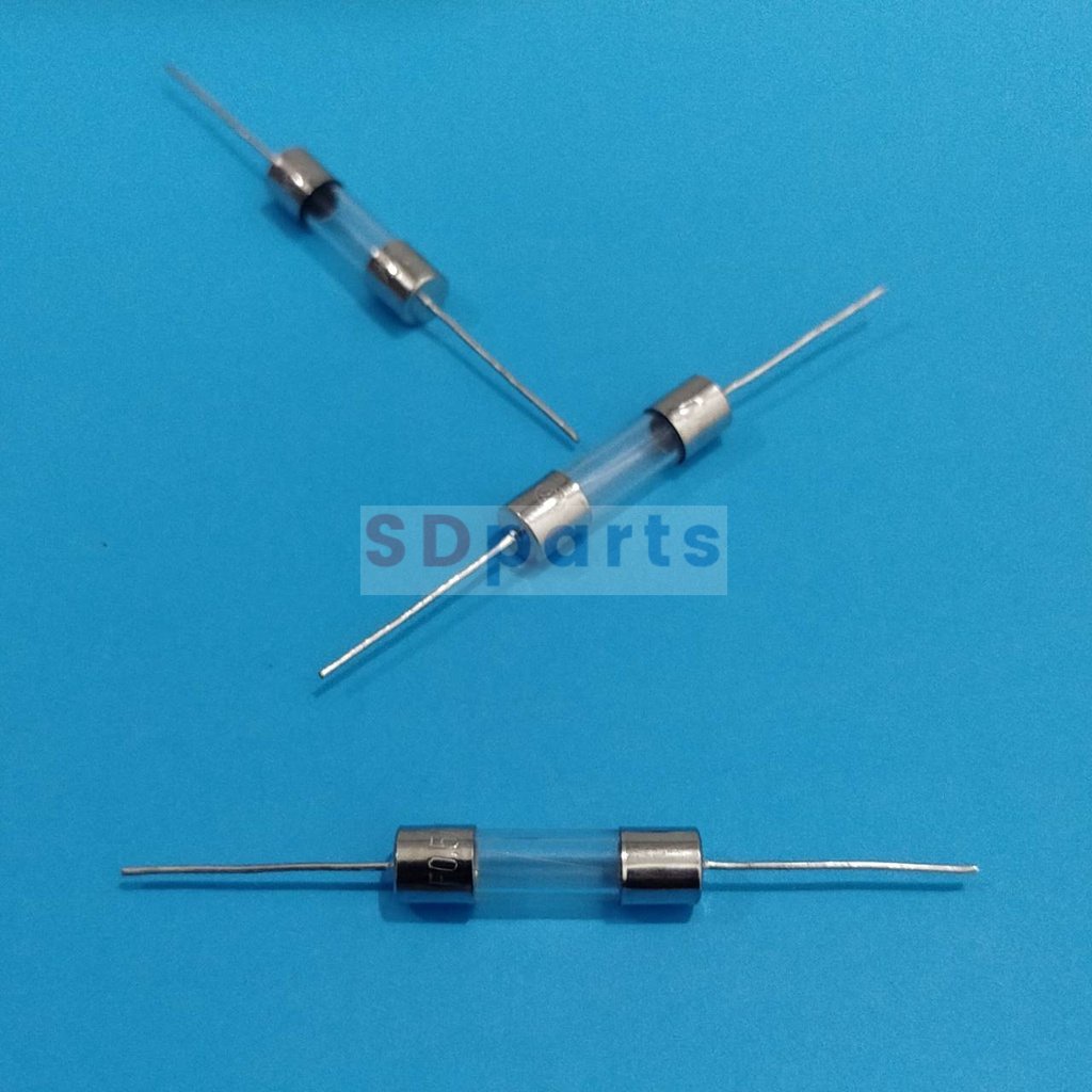 ฟิวส์ 2 ขา บัดกรี หางหนู หลอดแก้ว Glass Fuse 5x20mm 250V F0.5A ถึง F20A ...