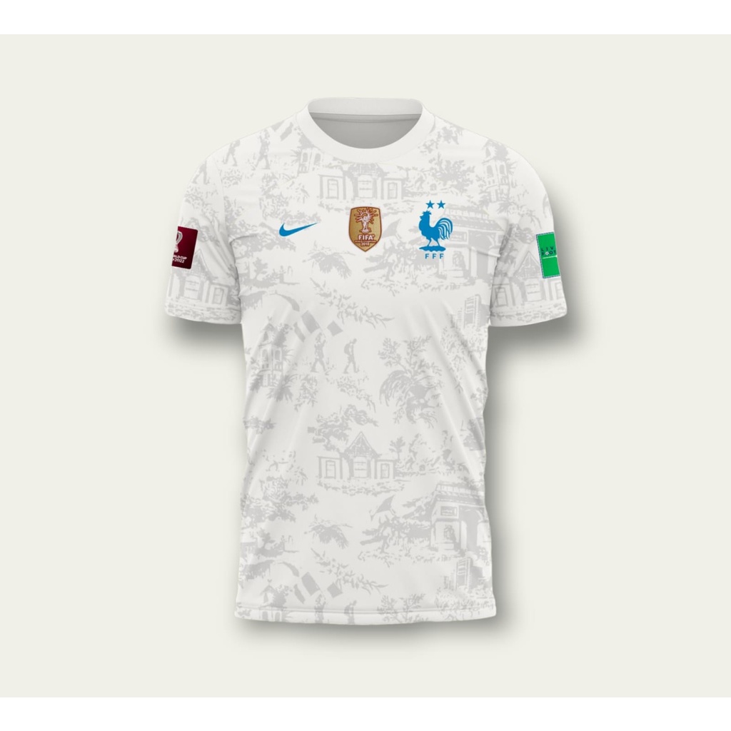 2022 WORLD CUP HOME AWAY FRENCH JERSEY FULL PATCH ฟรี NAMESET | Shopee ...