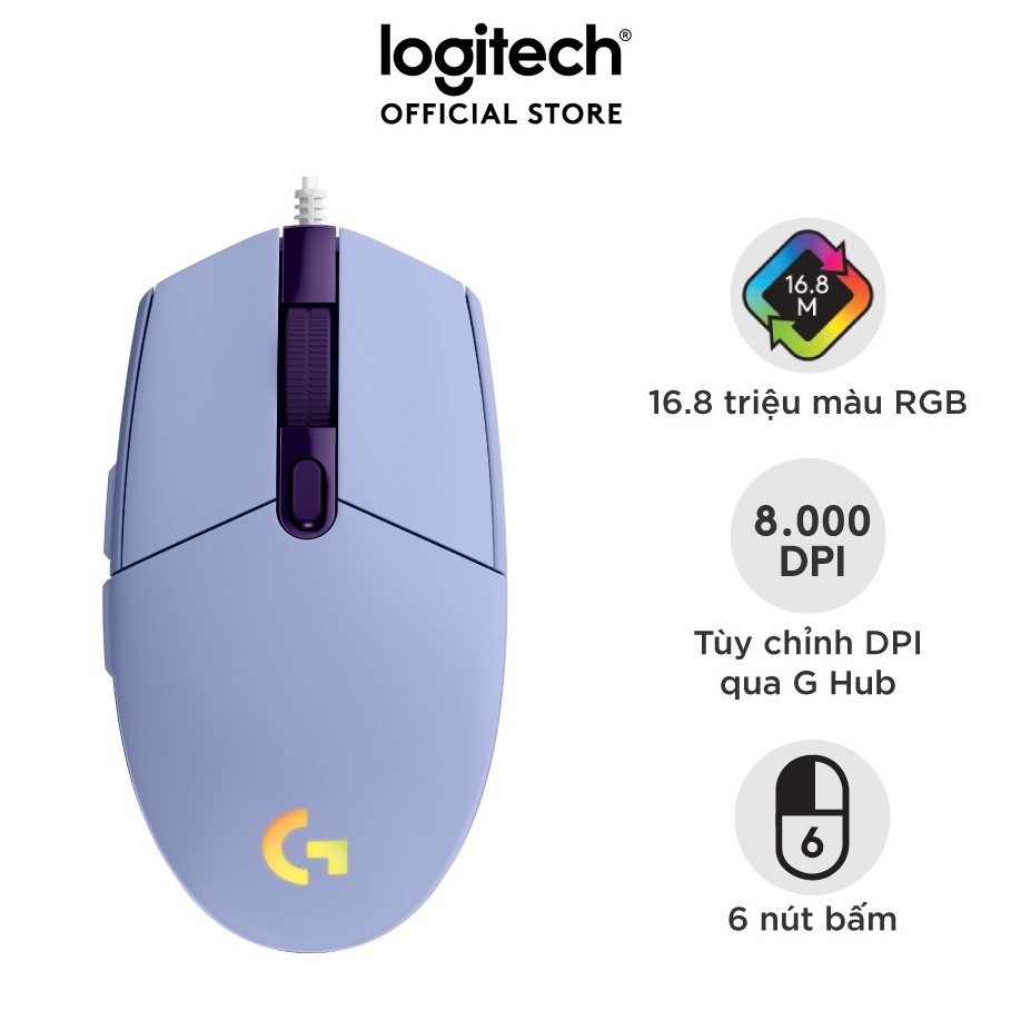 ⚡️เม้าส์เกมมิ่งรุ่นใหม่⚡️ Logitech G203 Lightsync Rgb 6 Button Gaming