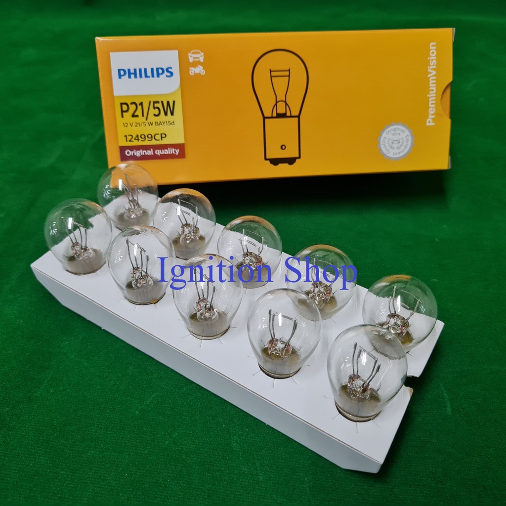 หลอดไฟท้าย ไฟเบรค เขี้ยว 2 ไส้ Philips P21/5W 12 V 12499CP จำนวน 1 หลอด ...