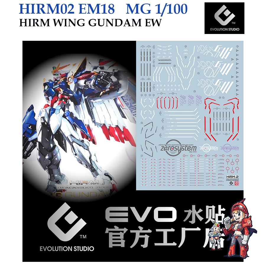 ดีคอลน้ำ [Evo] EM018 HIRM-2 HIRM 1/100 WING EW GUNDAM WATER SLIDE DECAL ...