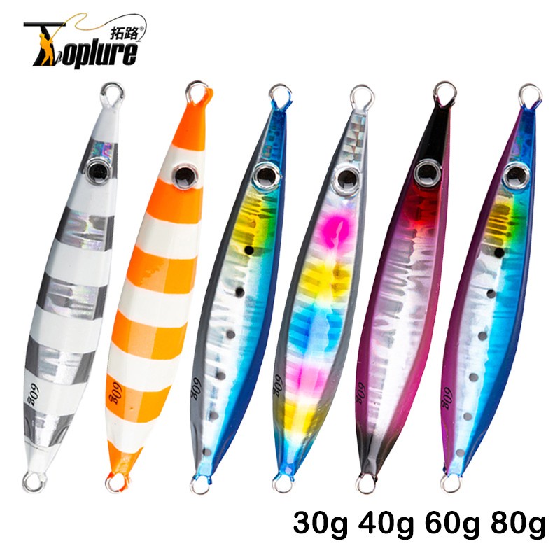 [CLEARANCE]Tolure 30g 40g 60g 80g Micro Fishing Lure Fast Fall Sinking Japan Laser Metal Jig ...