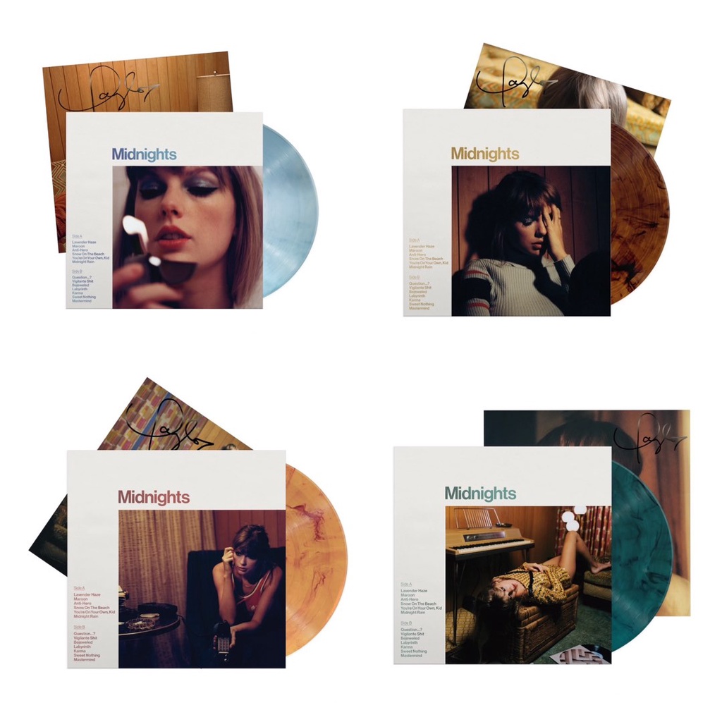 แผ่นเสียงพร้อมลายเซ็นต์ Taylor Swift Midnights Vinyl with Hand Signed ...