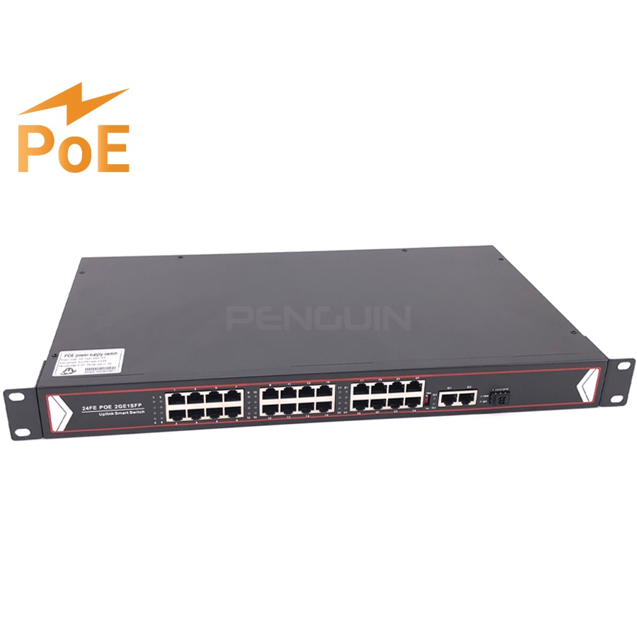 10/100 POE Switch 24-Port + 2 GE + SFP (Rack Mount) รับประกัน 1 ปี ...