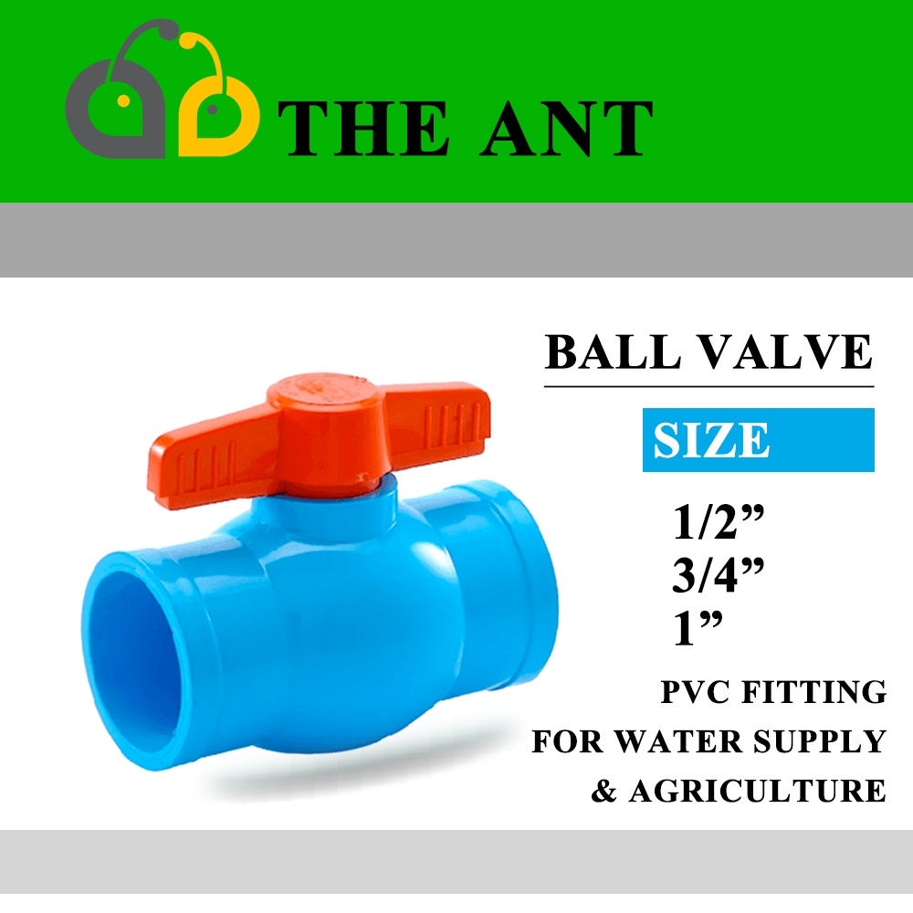 THE BEE Ball Valve PVC บอลวาล์ว พีวีซี สีน้ำเงิน ขนาด - 3/4" , 2.1/2 ...