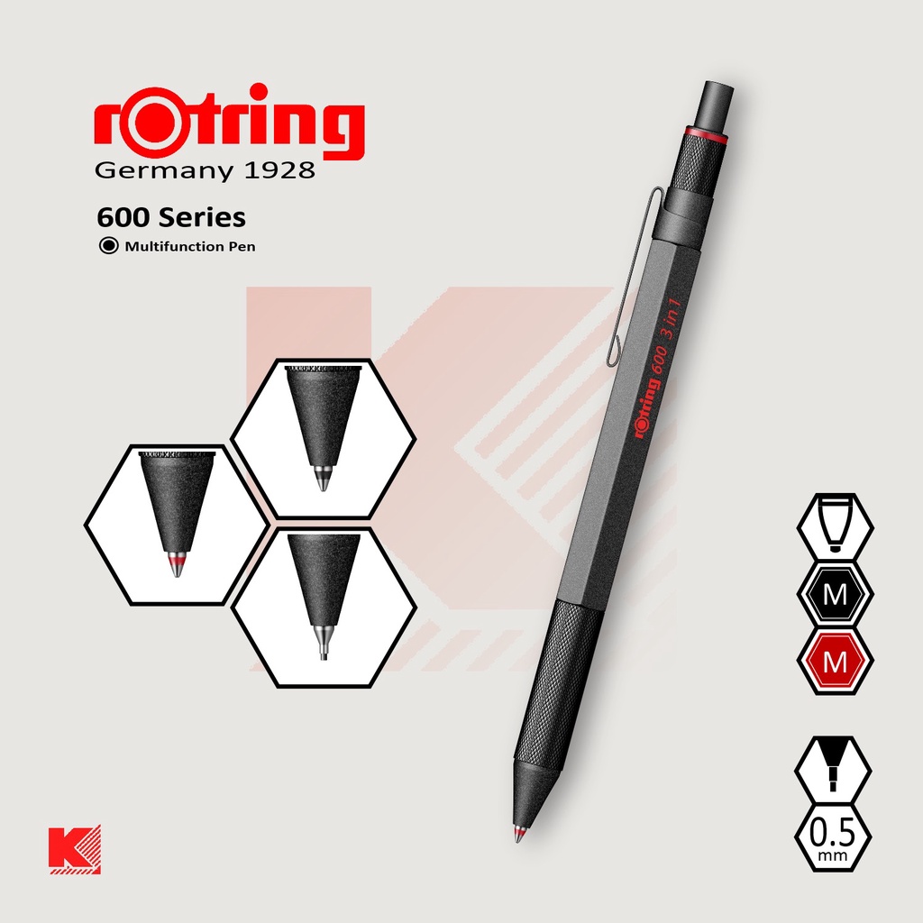 ปากกา 3 ระบบ Rotring 600 3 in 1 | Shopee Thailand