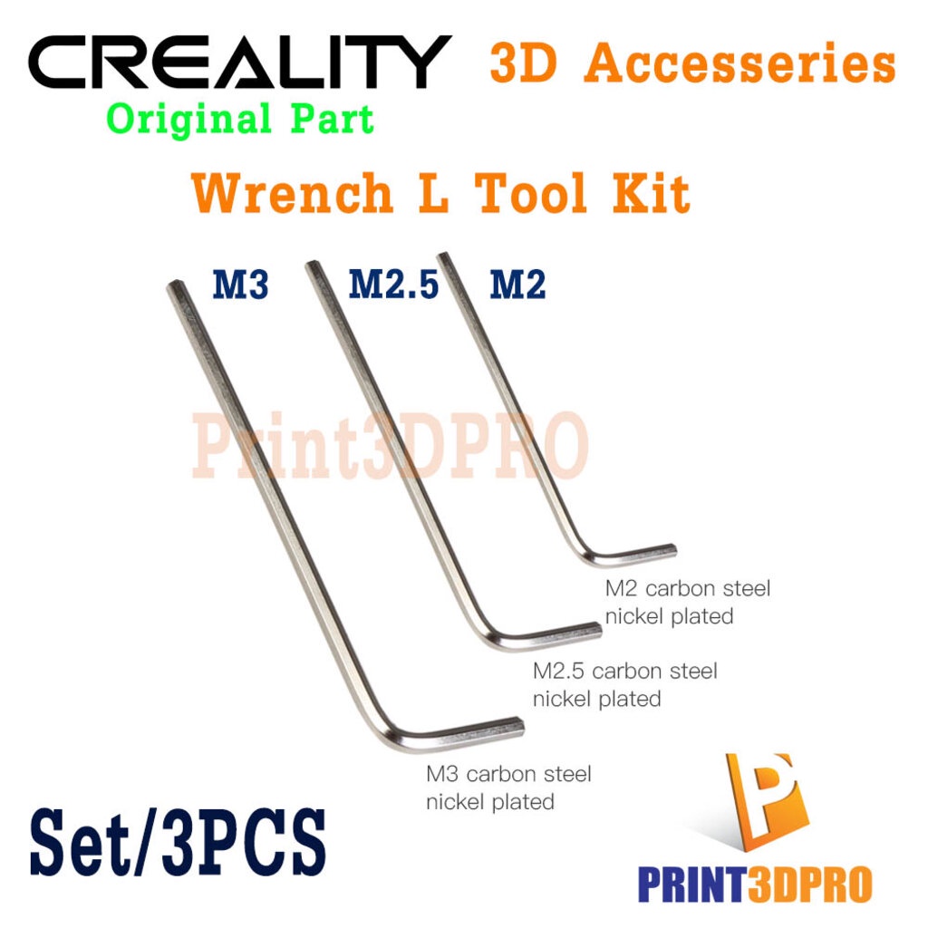 Creality Accesseries Wrench L Tool Kit Set 3pcs M2,M2.5,M3 Carbon Steel ...