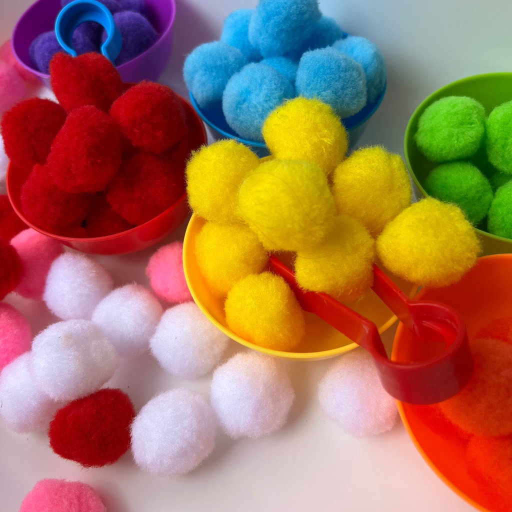 After kids ชุดคีบปอมปอม Sensory play คุ้มมาก! Montessori Pom Pom set ...