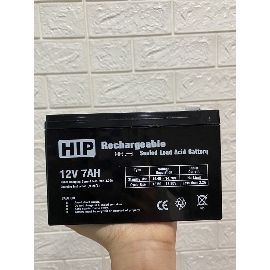 แบตเตอรี่ HIP Rechargeable Sealed Lead Acid Battery 12V 7AH สำหรับ ...