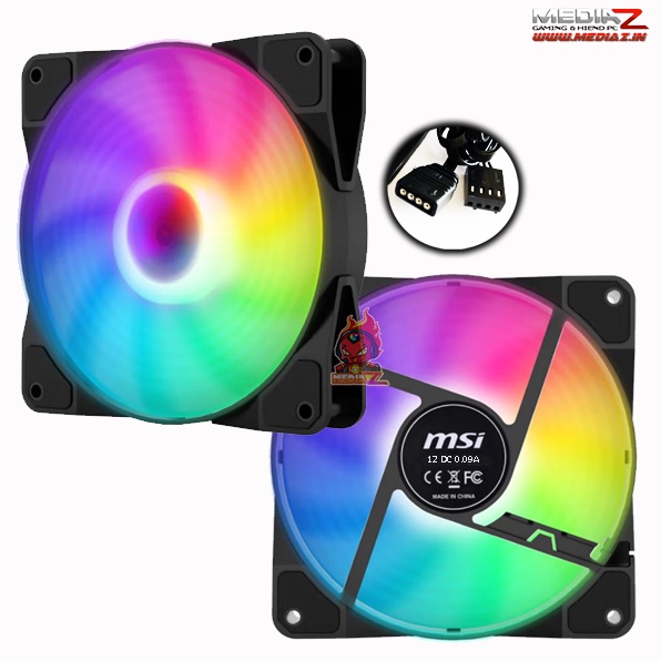 MSI FAN RGB 12V 4pin bulk pack ( พัดลม rgb ) DC 12V | Shopee Thailand