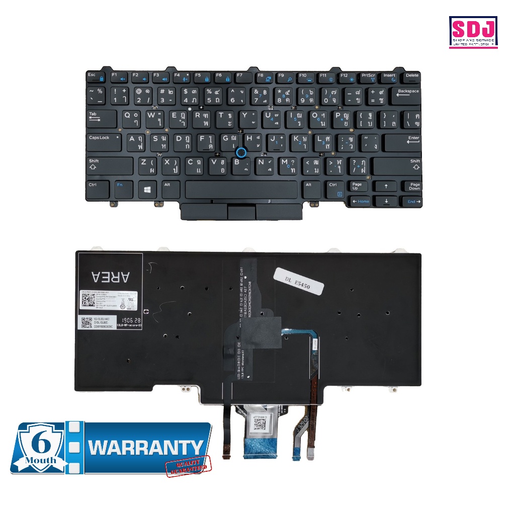 KEYBOARD คีย์บอร์ด Dell Latitude 3340 E5450 E5480 E7250 E7450 E7470 ...