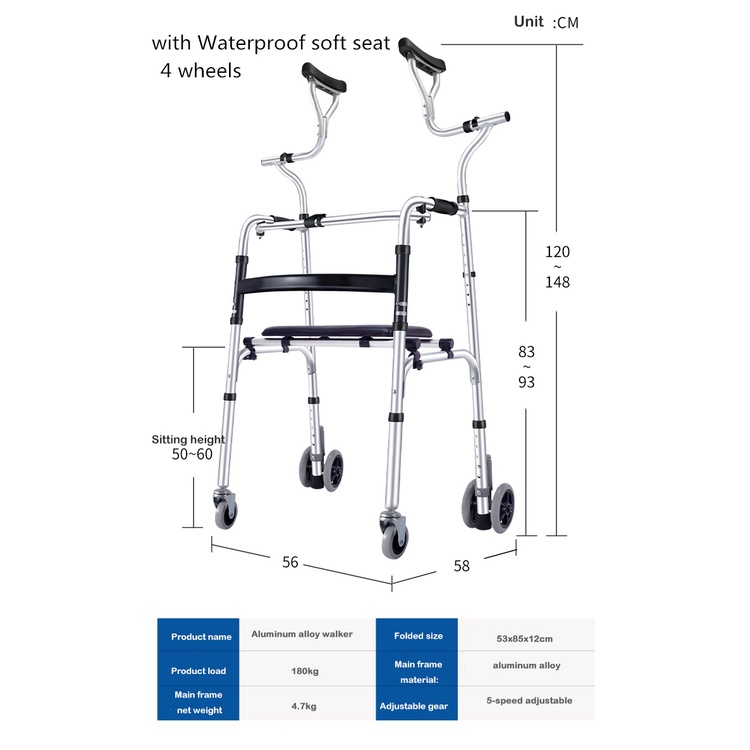 Elderly Rehabilitation Walker Device Underarm Crutche Walking Stick ...