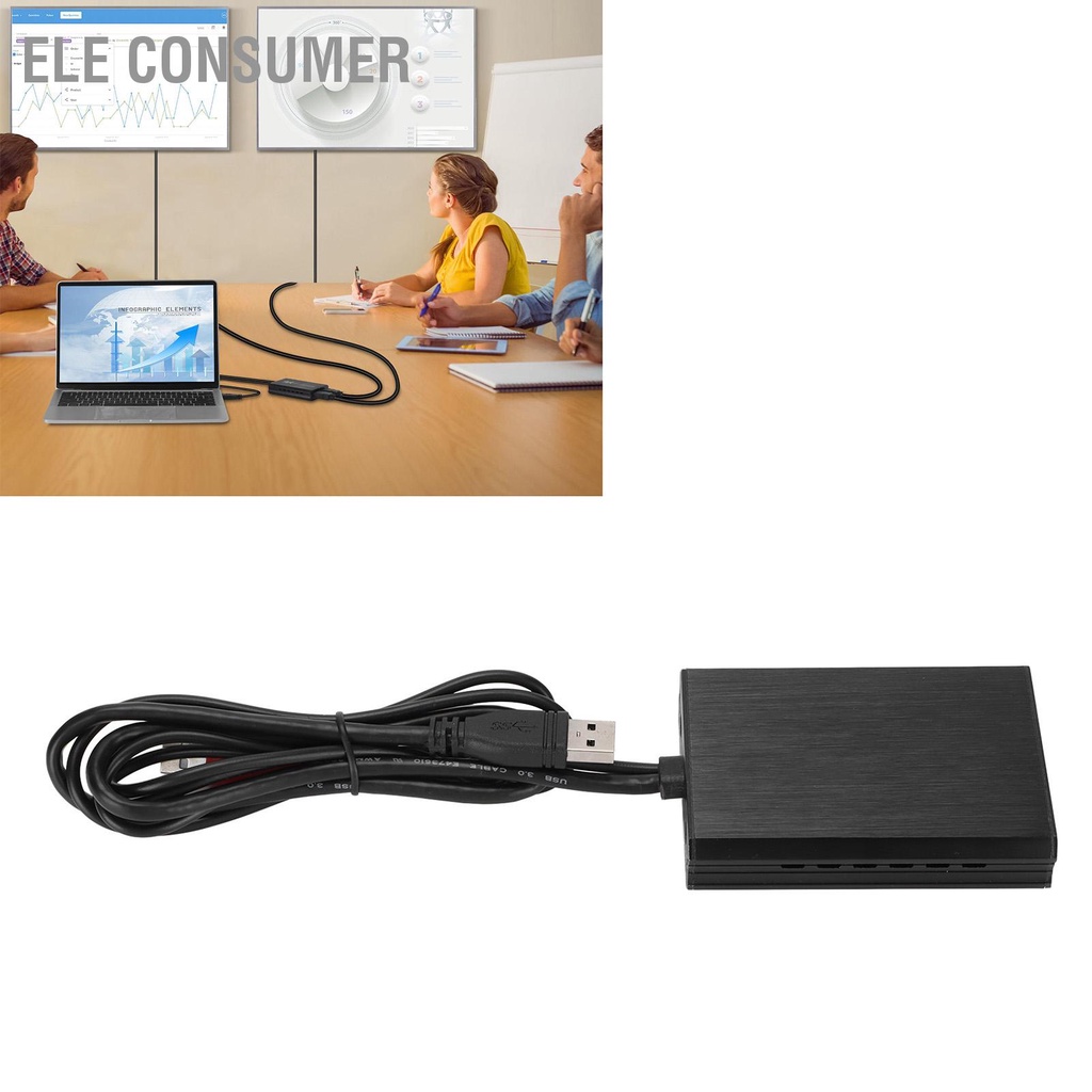 Ele อะแดปเตอร์มัลติมีเดีย Usb 3.0 เป็น Hd 4K 60Hz หน้าจอคู่ สําหรับ ...