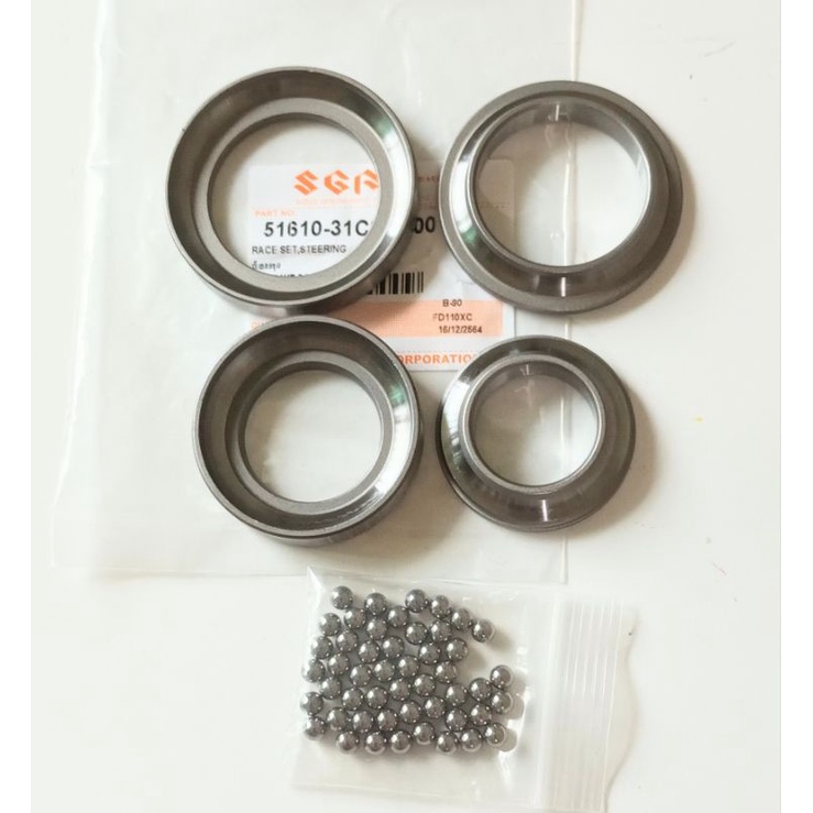 ชุดถ้วยคอ+พร้อมลูกปืนคอ SUZUKI RC80-RC100, BEST110, SMASH, FD110 ...