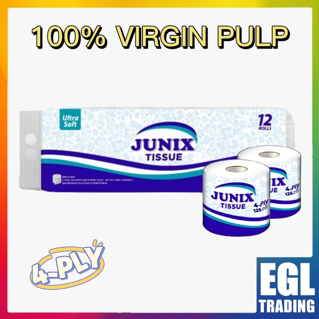 Junix 2022 ใหม่ ม้วนกระดาษทิชชู่ ผ้าฝ้าย แบบนิ่ม สําหรับห้องน้ํา 4 ชั้น | Shopee Thailand