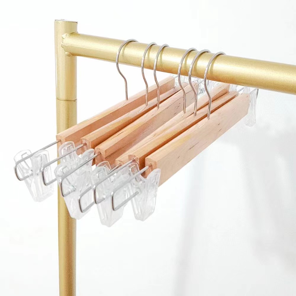 AB001 ไม้หนีบกางเกง กระโปรง ขนาด33cm. ตัวหนีบพลาสติกใส Y-62 (6ชิ้น/12ชิ้น) | Shopee Thailand