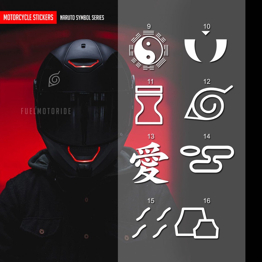 สติ๊กเกอร์หมวกกันน็อคและมอเตอร์ไซค์ Naruto Symbol Catalog 2 | Shopee ...