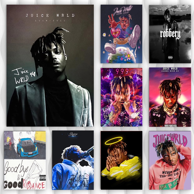 Rapper Juice Wrld Legends Never Die เพลงอัลบั้มผ้าใบภาพวาด Wall Art ...